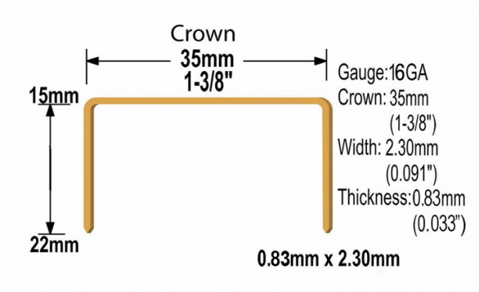 16 GA Copper coated strip carton closed staples 35 Series Carton ...